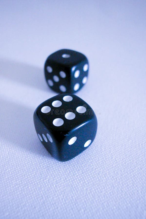 Two Black Dice Showing the Numbers One and Six Stock Image - Image of ...