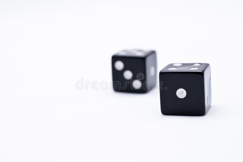 Two Black Dice Number Double Five Stock Image - Image of block ...