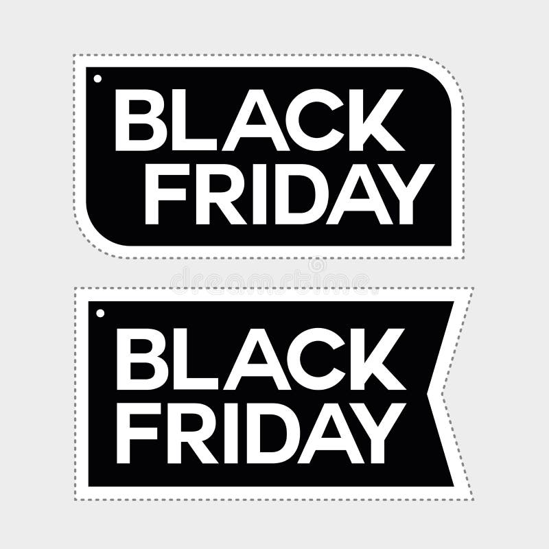 Two Black Friday Promotion Tag Options Stock Vector - Illustration of ...