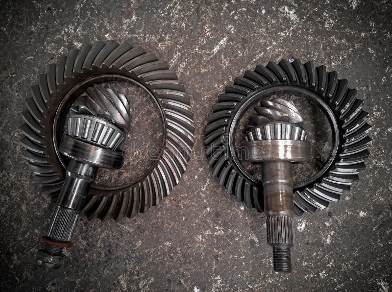 Two Black Gears are Shown Side by Side Stock Image - Image of closeup ...