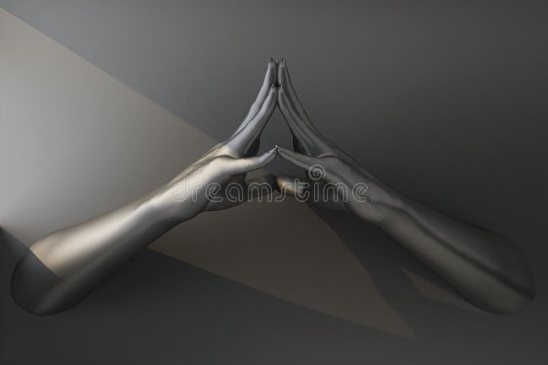 Two Black Hands in a Gesture of Prayer Stock Illustration ...