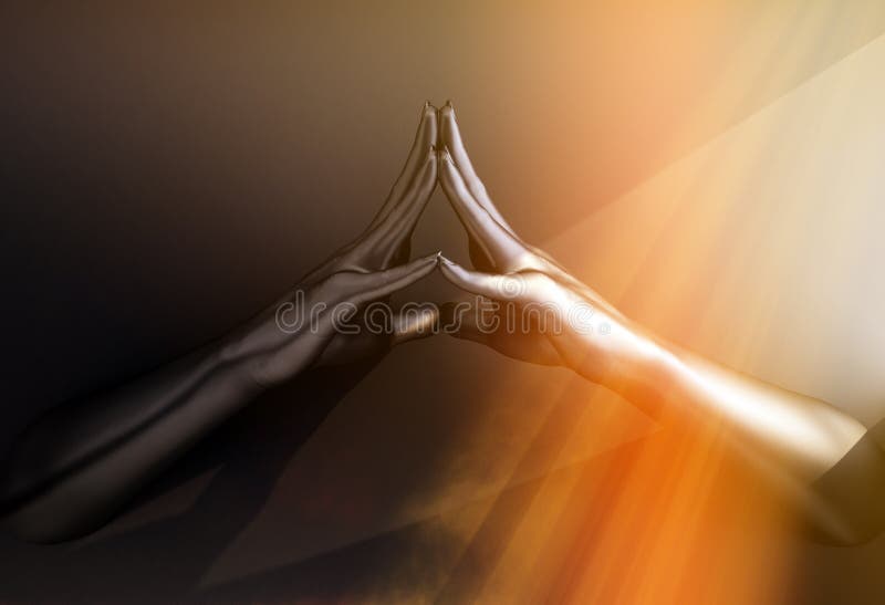 Two Black Hands in a Gesture of Prayer Stock Illustration ...