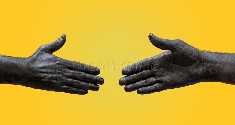 Two Black Hands Shaking Gesture Diversity Concept Stock Image - Image ...