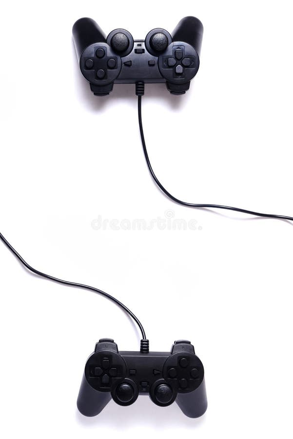 Two Black Joysticks on a White Background Stock Image - Image of ...