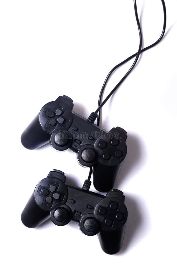 Two Black Joysticks on a White Background Stock Image - Image of ...
