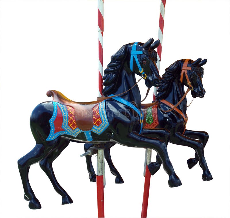 Black Merry-Go-Round Horse stock image. Image of pole - 3462655