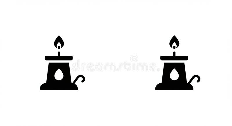 Two Black, Minimalist Icons of Tabletop Aroma Oil Diffusers. Each ...
