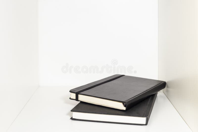 Two Black Notebooks Front View Stock Image - Image of white, copy ...