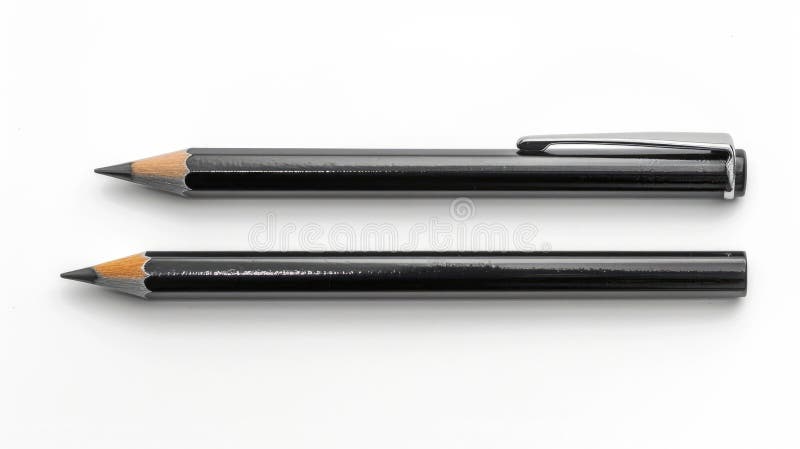 Two Black Pencils Placed Next To Each Other. Suitable for Educational ...