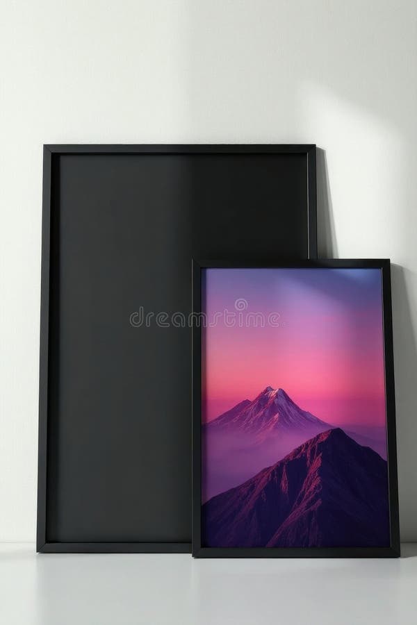 Two Black Picture Frames, Minimalist Black Backdrop, Decor, House ...