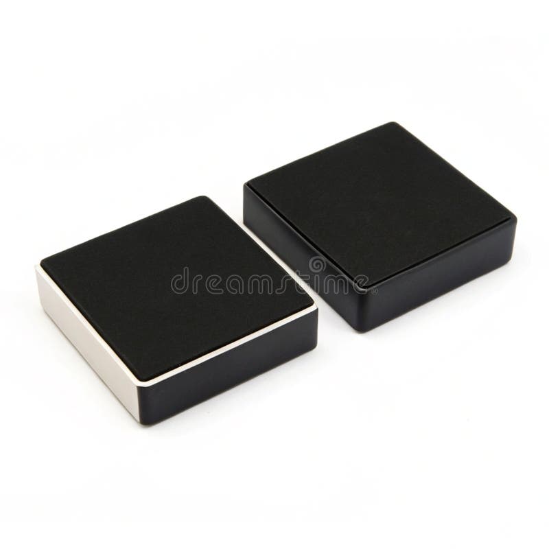 Two Black Rectangular Blocks Positioned Side by Side Isolated Stock ...