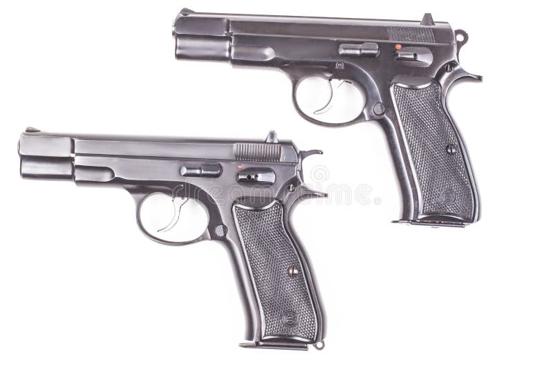 Two Guns stock image. Image of police, isolated, ammunition - 29920409