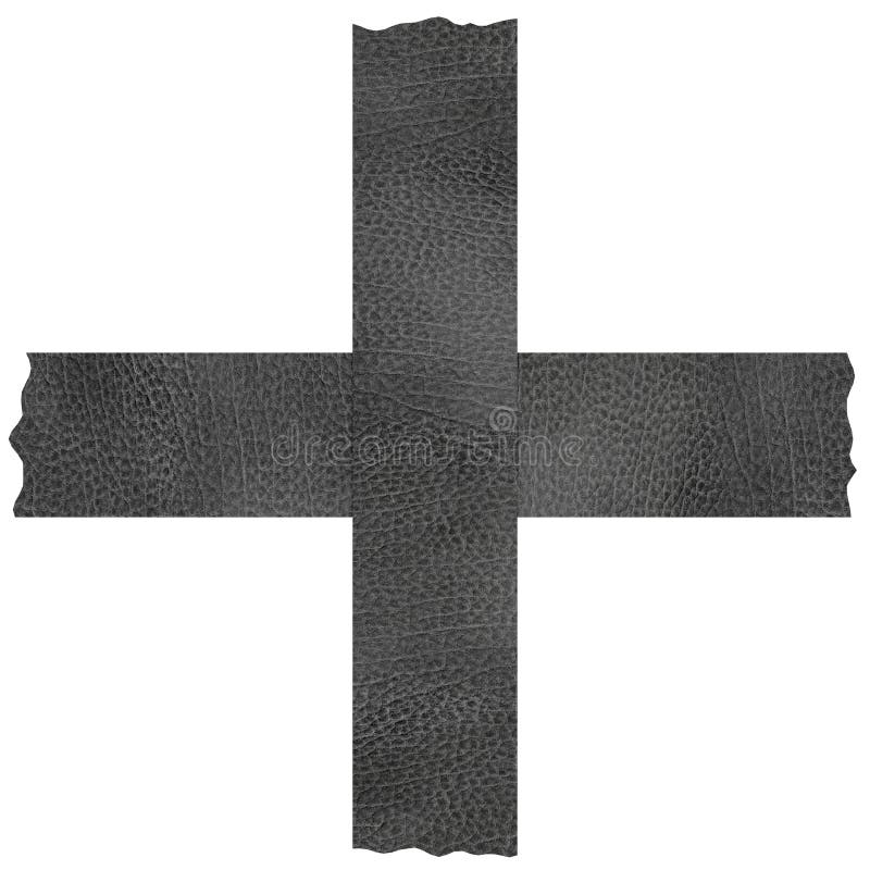 Two Leather Ribbons at Right Angles on a White Background Stock ...