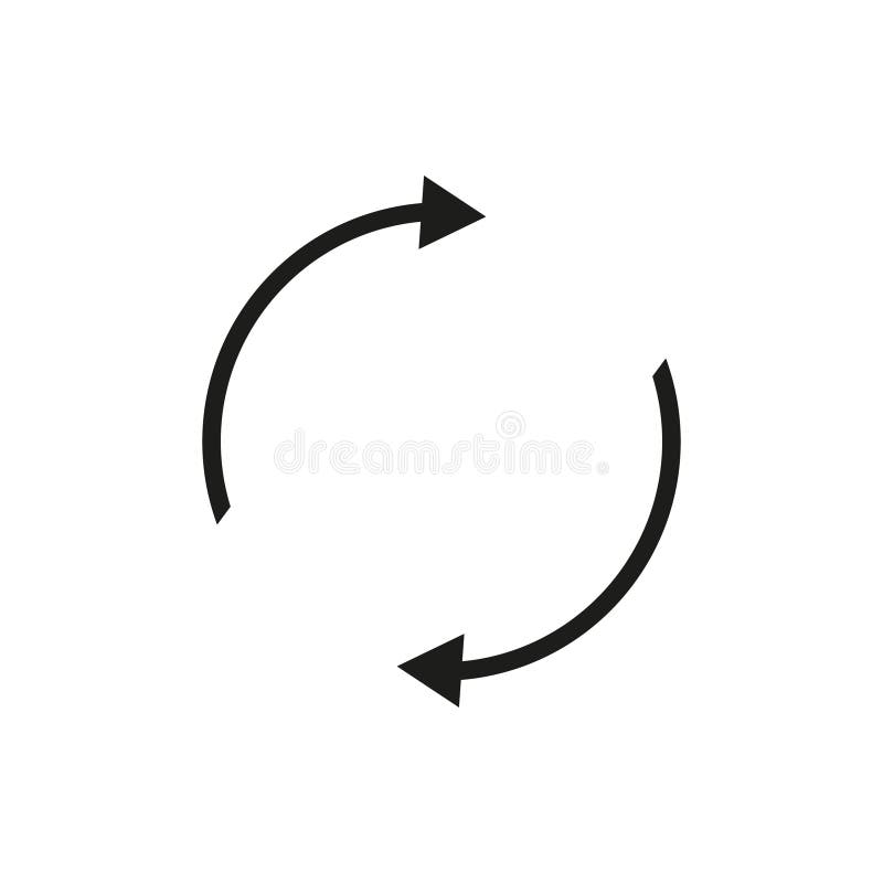 Two Semicircular Arrows. Following Each Other in a Circle. Vector ...