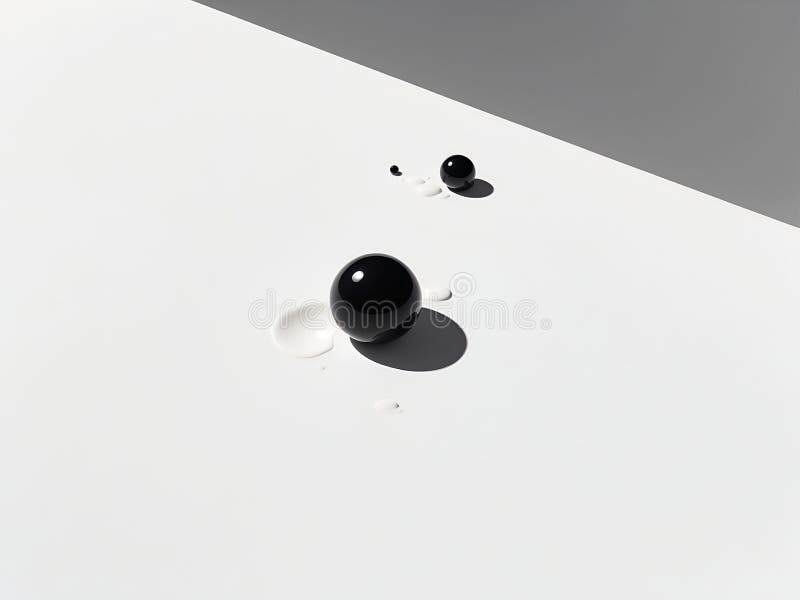 Two Black, Spherical Objects Rest Side-by-side on a Clean, White ...