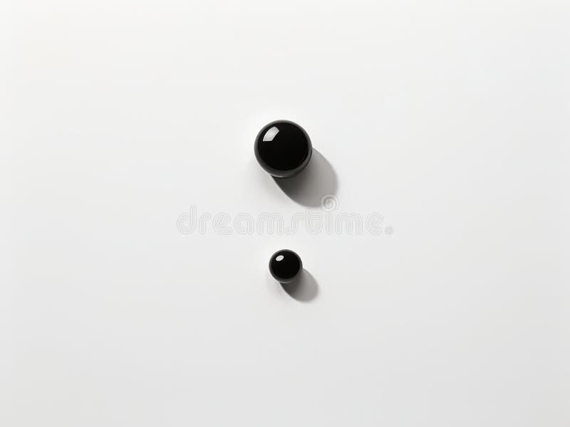 Two Black, Spherical Objects Rest Side-by-side on a Clean, White ...