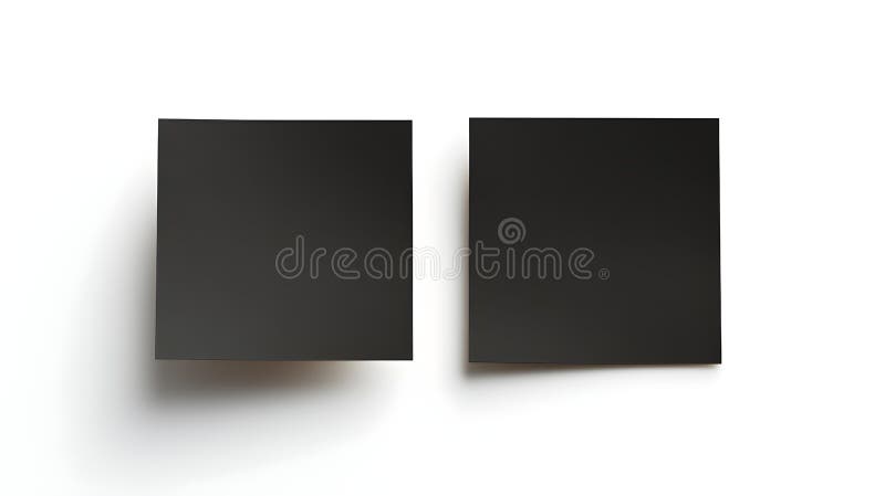 Two Black Square Paper Notes on a White Background. Brainstorming ...