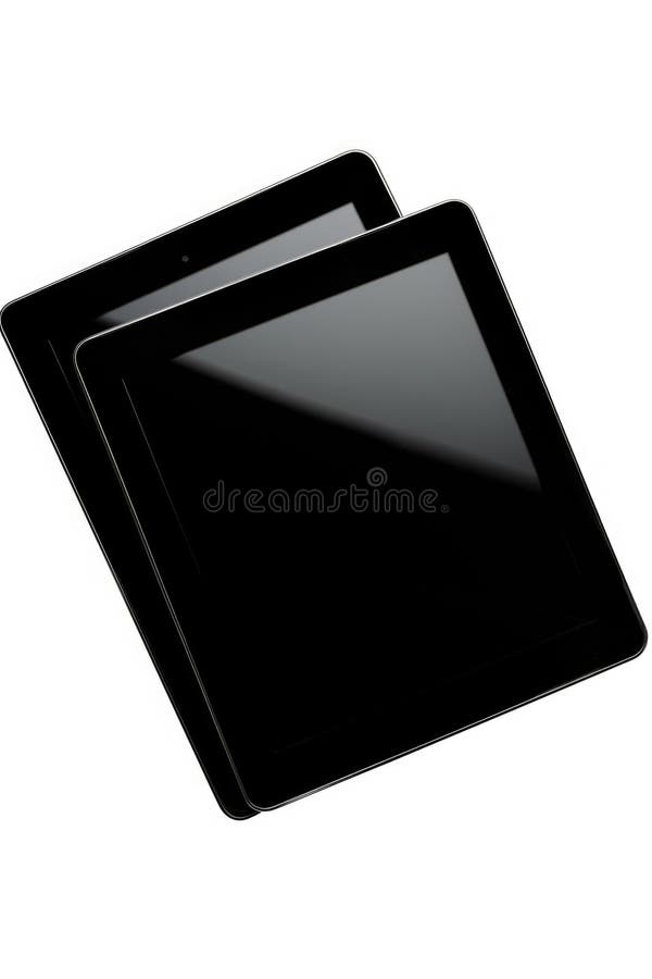 Two Black Tablets Stacked on Top of Each Other, Digital Technology ...