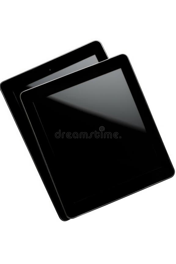 Two Black Tablets Stacked on Top of Each Other, Digital Technology ...