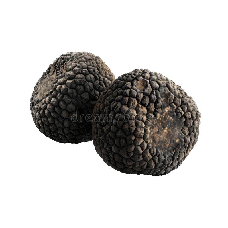 Two Black Truffles, Detailed Surface Texture Stock Illustration ...