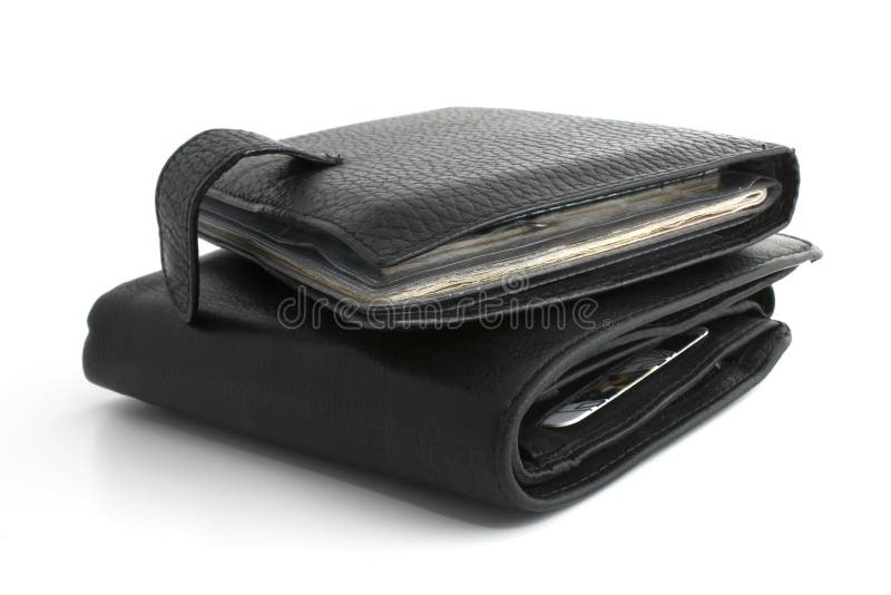 Two black wallet isolated stock image. Image of stud - 11653199