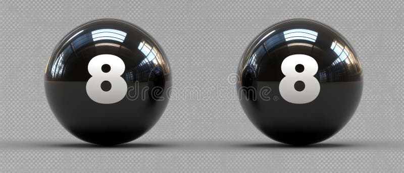 NUMBER 8 PRINTED on TWO 3D BLACK and WHITE SPHERES Stock Illustration ...