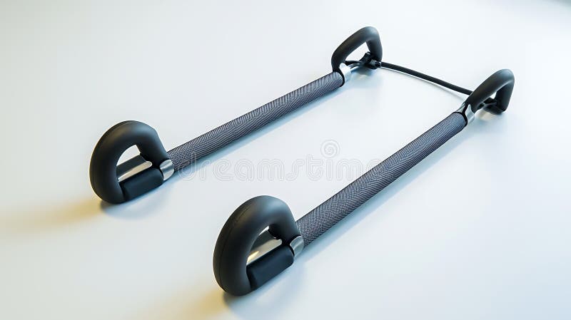 A Pair of Black and White Exercise Bands are Laid Out on a White ...