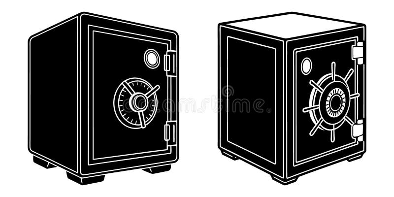 Secure Style: Silhouette of Dual Safe Designs Stock Illustration ...