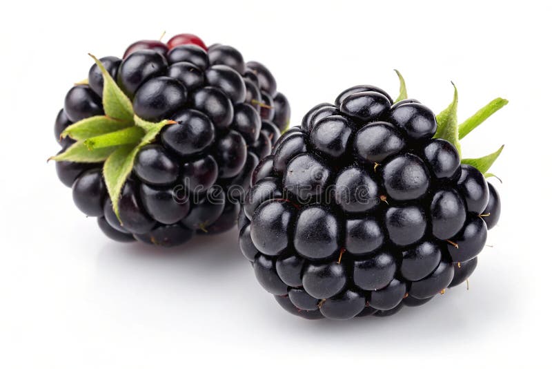 Two Blackberries - Isolated Stock Illustration - Illustration of green ...