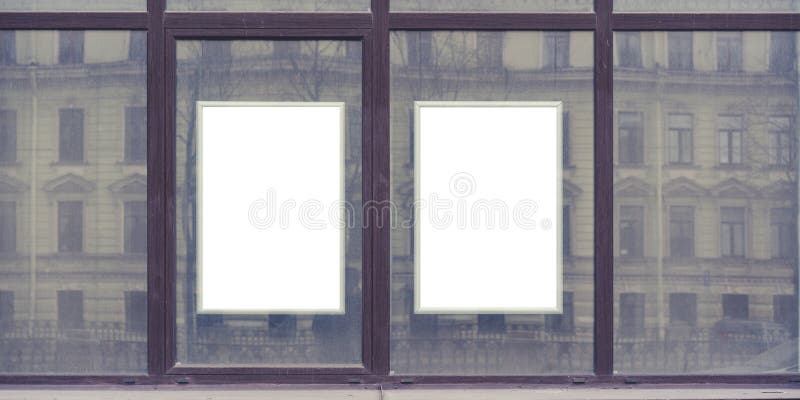 Two Blank Advertising Spaces Framed Borders with White Space for Mockup ...