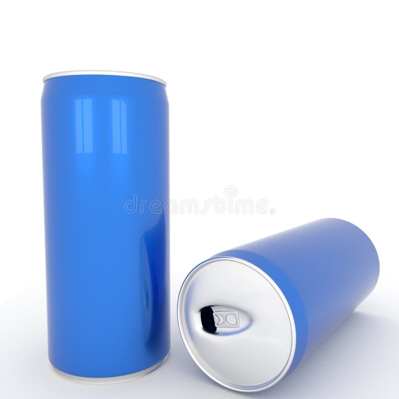 Set of Blue Cans, Vials, Bottles. Isolated Vector Objects on Black ...