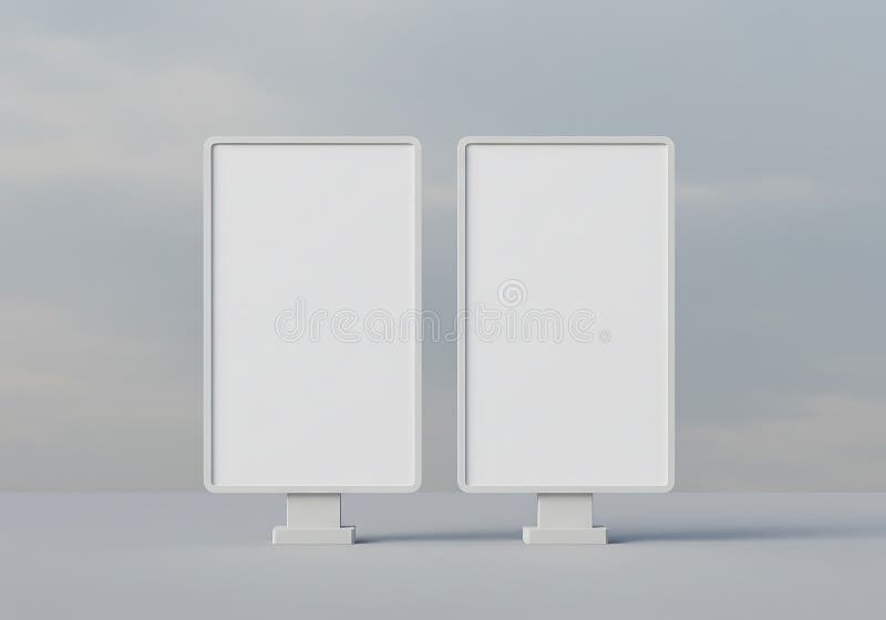 Two Blank Billboard Mockups Against a Neutral Backdrop Stock ...
