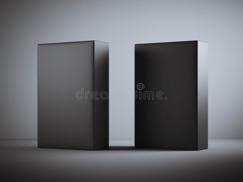 Two blank black boxes stock illustration. Illustration of packet - 69848170
