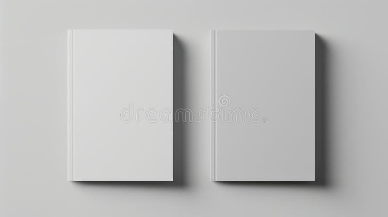 Two Blank Book Covers on a Minimalist White Background for ...