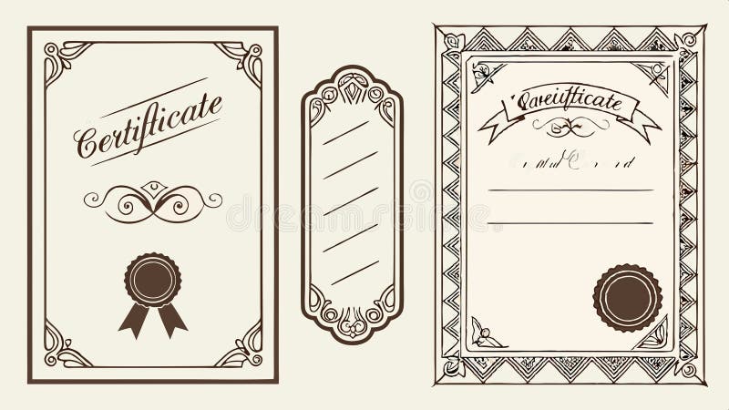 Two Blank Certificate Templates with Different Decorative Borders and ...