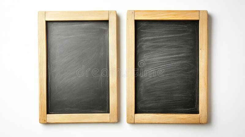 Two Blank Chalkboards, Each with a Wooden Frame, are Positioned on a ...