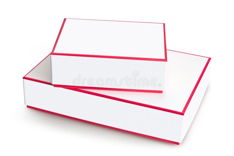 Two Blank Chocolate or Macarons Boxes Isolated on White Stock Image ...