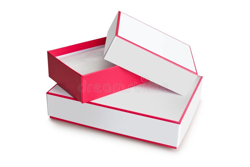 Two Blank Chocolate or Macarons Boxes Isolated on White Stock Image ...