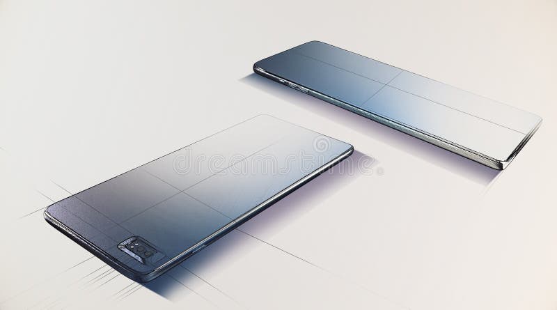 Smartphone blueprint stock illustration. Illustration of phone - 99584800