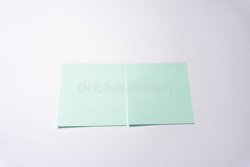 Two Blank Green Sticky Notes Stock Photo - Image of simple, small ...