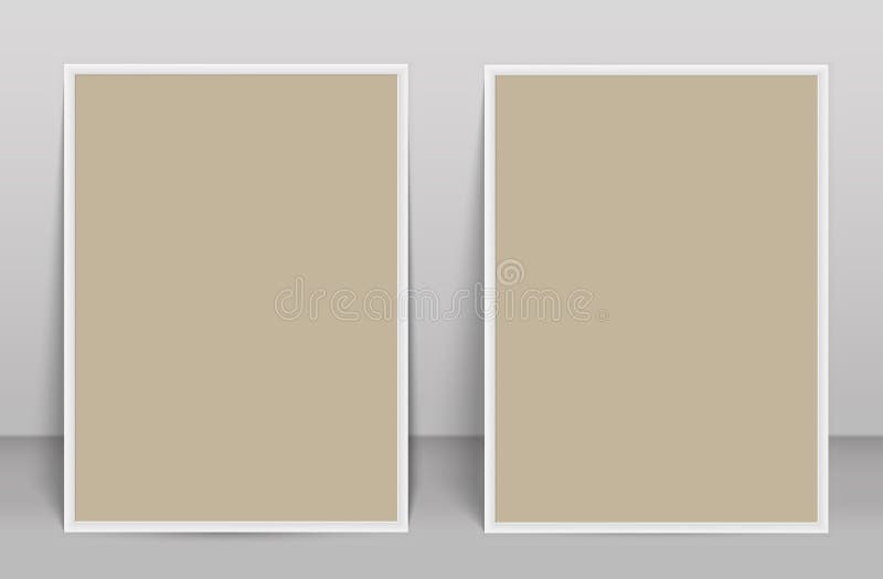 Two Blank Photo Frame Brochure Mockup Cover Template Stock Vector ...