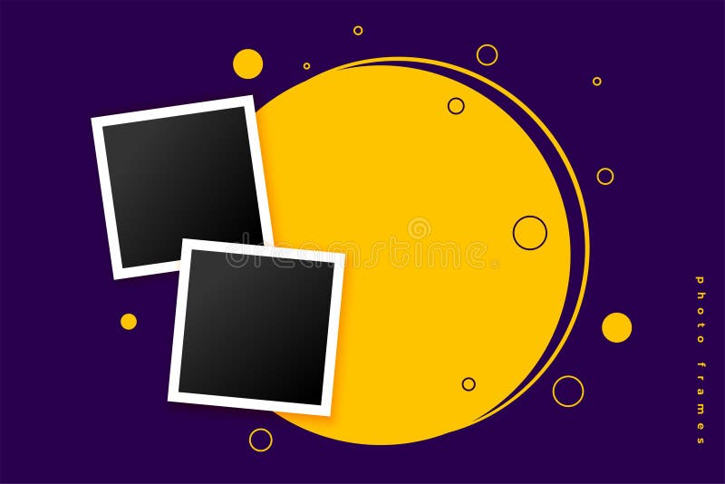 Two Blank Photo Frame Geometric Template Design Stock Vector ...
