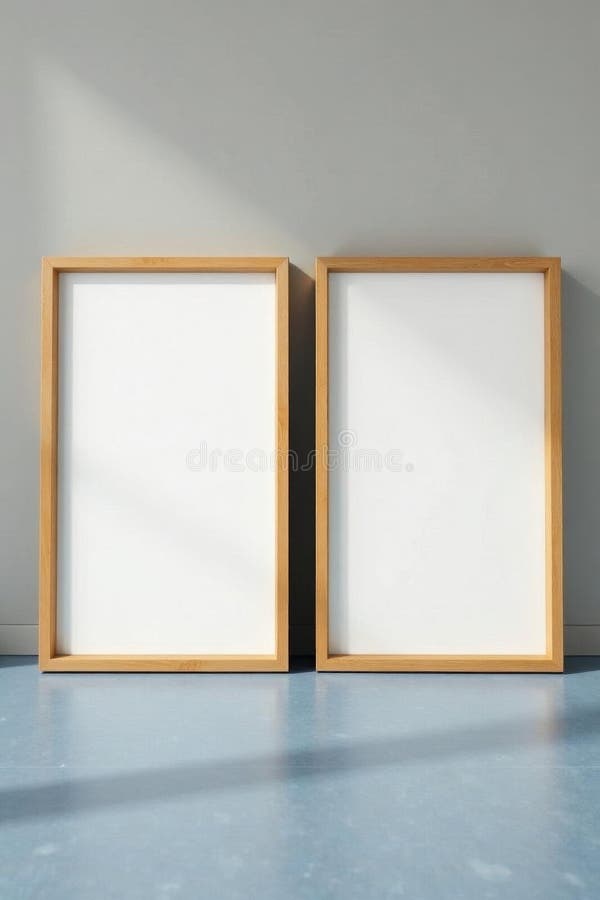 Two Blank Photo Frames, Side by Side, Ready for Pictures , Portrait ...