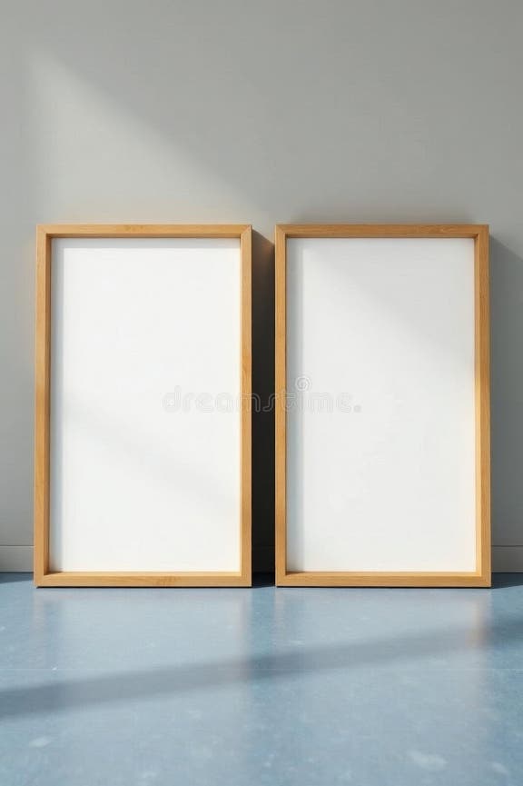 Two Blank Photo Frames, Side by Side, Ready for Pictures , Portrait ...