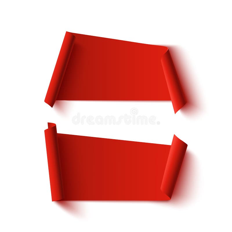 Two Blank, Red, Abstract Banners. Stock Vector - Illustration of ...