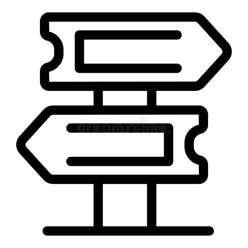 Two Blank Road Signs Pointing in Opposite Directions Icon Stock ...