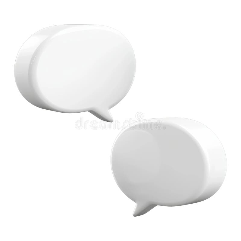 Two Blank Speech Bubbles Showing Communicating Concept Stock ...