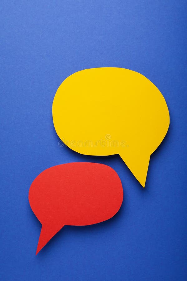 Two Blank Speech Bubbles, Space for Text Stock Image - Image of talk ...