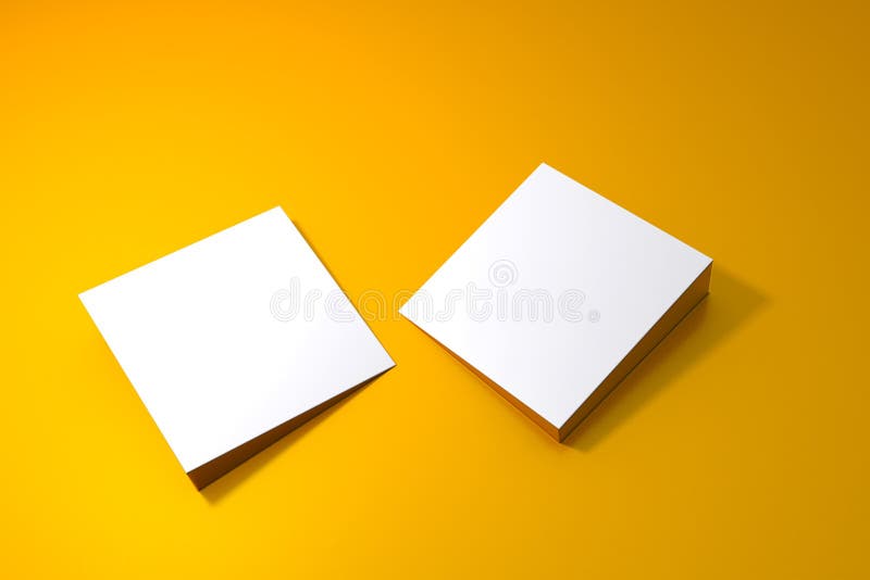 Two Blank Square Board on Yellow Surface Stock Illustration ...