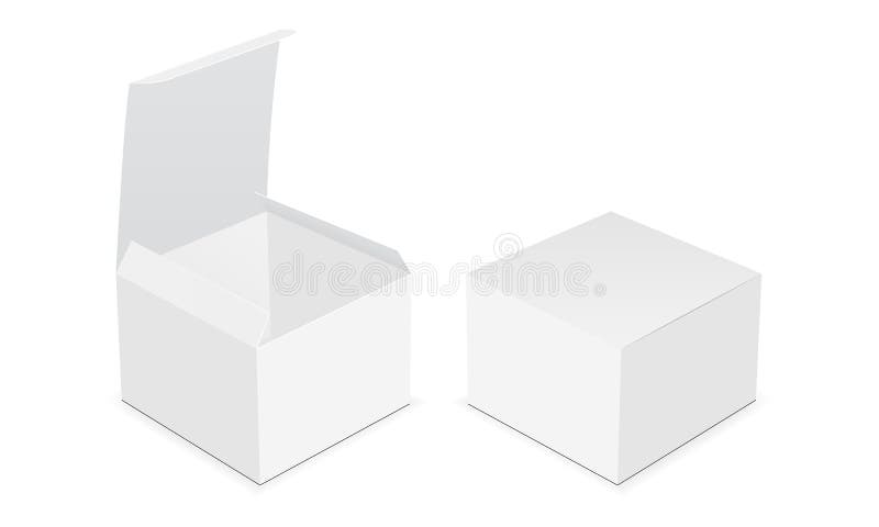Blank Square Thin Box Mockup with Lid Isolated on White Background ... Blank Square Thin Box Mockup with Lid Isolated on White Background ...